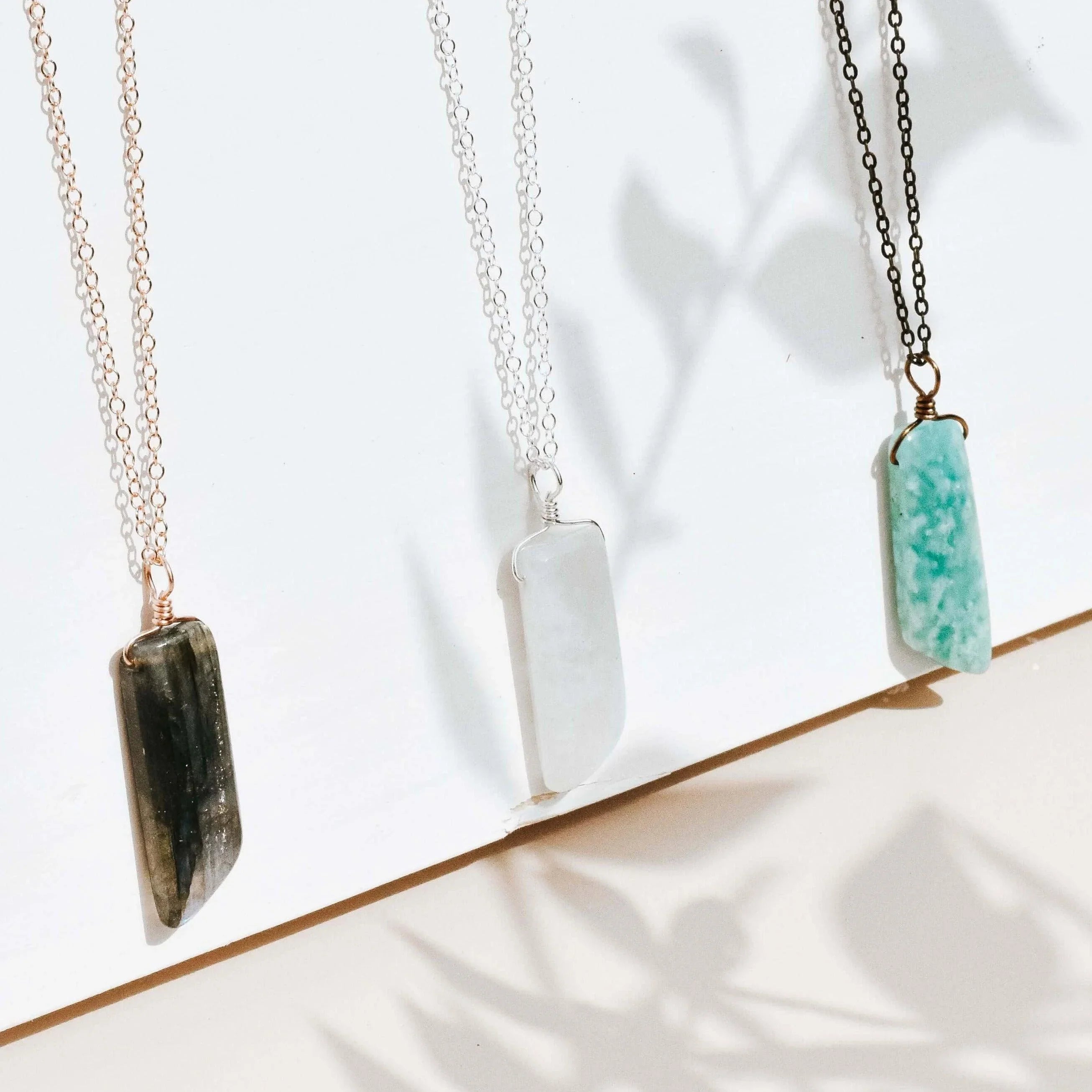 Custom Smooth Natural Point Crystal Necklace – Luna Tide
