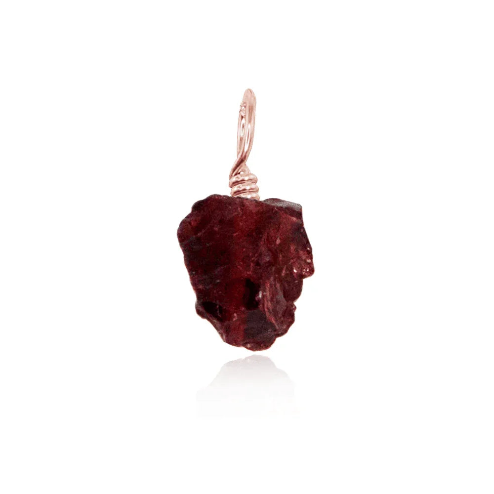 Tiny Raw Garnet Crystal Pendant Luna Tide